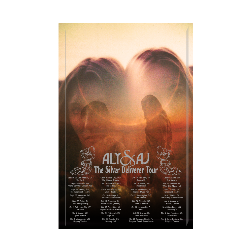 Fall 2025 Silver Deliverer Tour Poster Aly And Aj